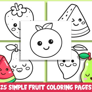 Fruit Coloring Pages: 25 Cute & Simple High-resolution Coloring Book ...
