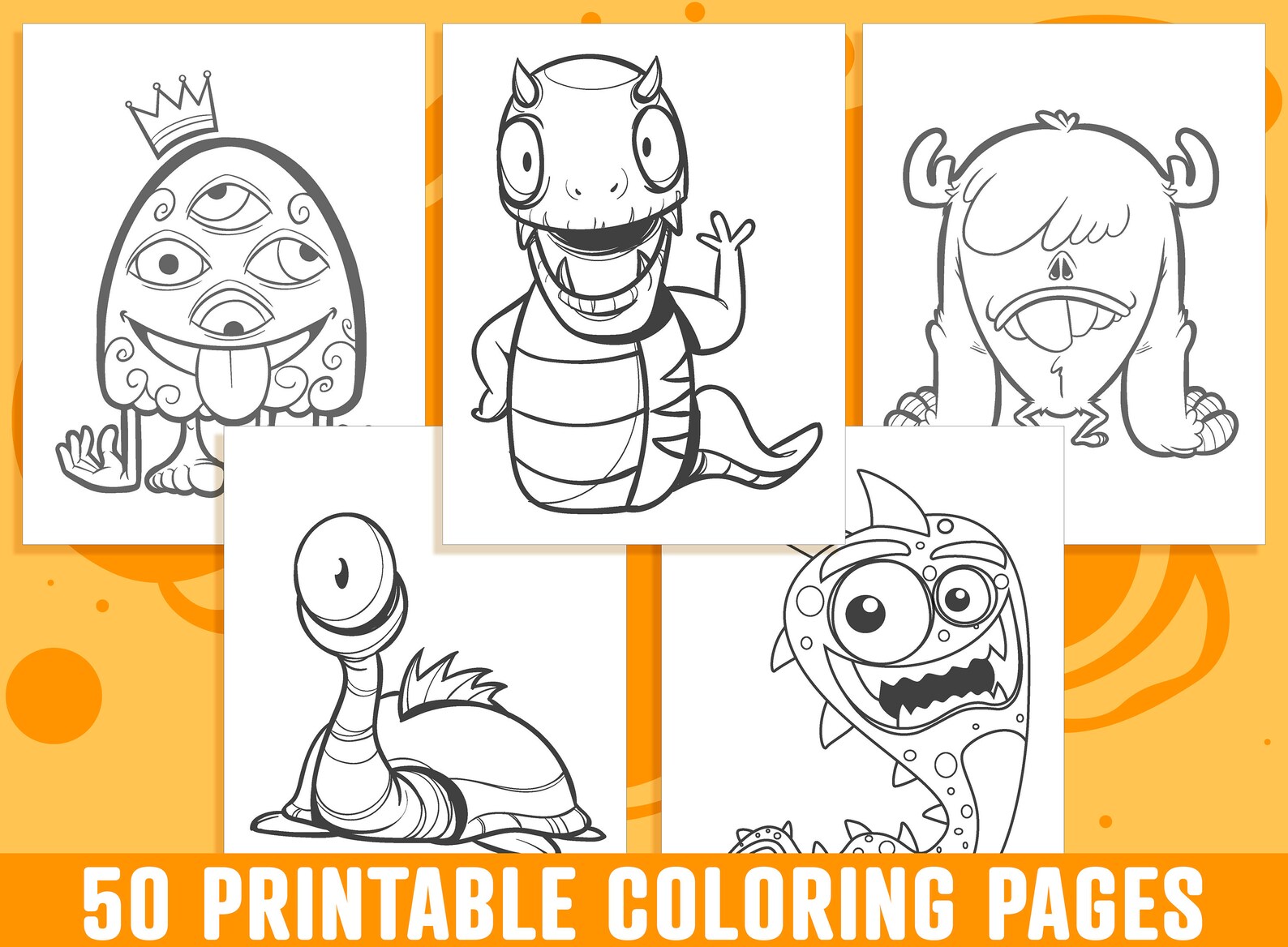 Monster Coloring Book for Kids: 50 High-resolution Printable Pages ...