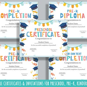 Kids' Fun Certificate and Invitation Collection: 37 Editable Pages for ...