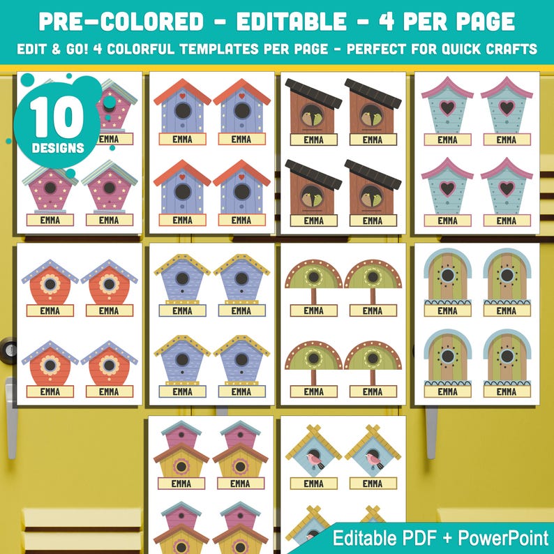 Editable Locker Labels (cubby Name Tags), Birdhouse Themed, 40 Pages ...