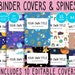 10 Editable Rainbow and Space Binder Covers, Includes 1, 1.5, 2" Spines ...
