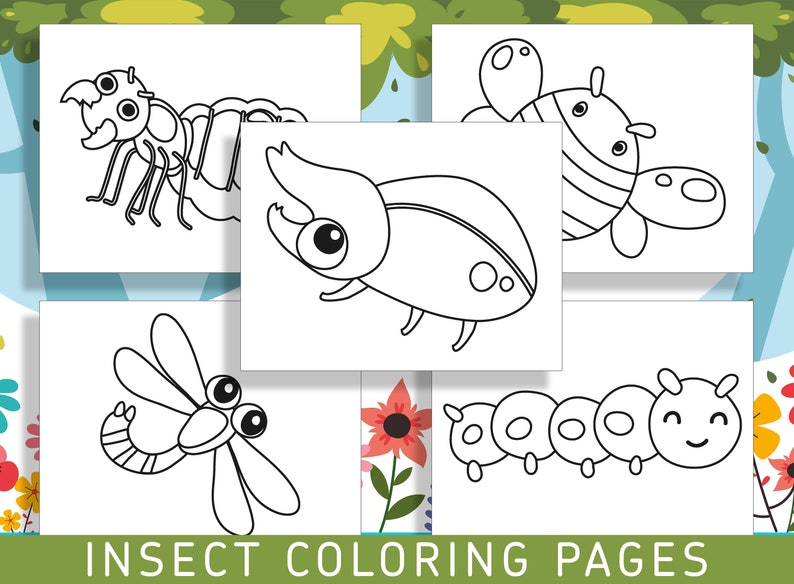 Insect Coloring Pages: 25 Fun Coloring Book Designs, Perfect for Insect ...