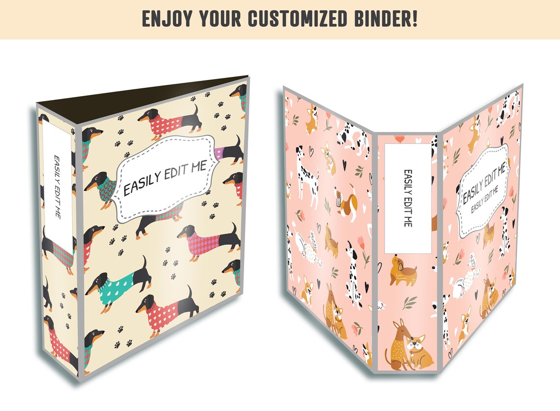 Binder Cover Printable Editable 10 Coversspines Binder - Etsy