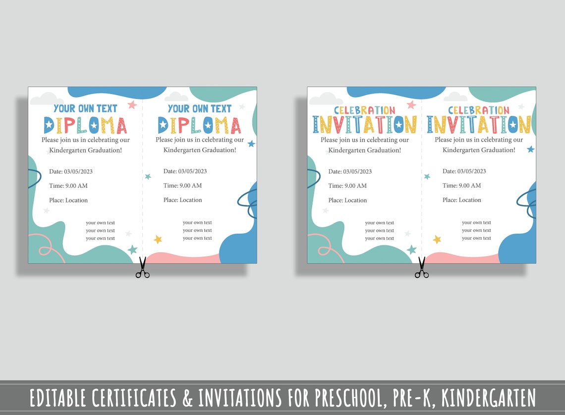 Customizable Preschool Pre-k and Kindergarten Graduation - Etsy