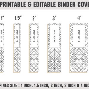 Binder Cover Black and White, 10 Covers+spines, Binder Cover Printable ...