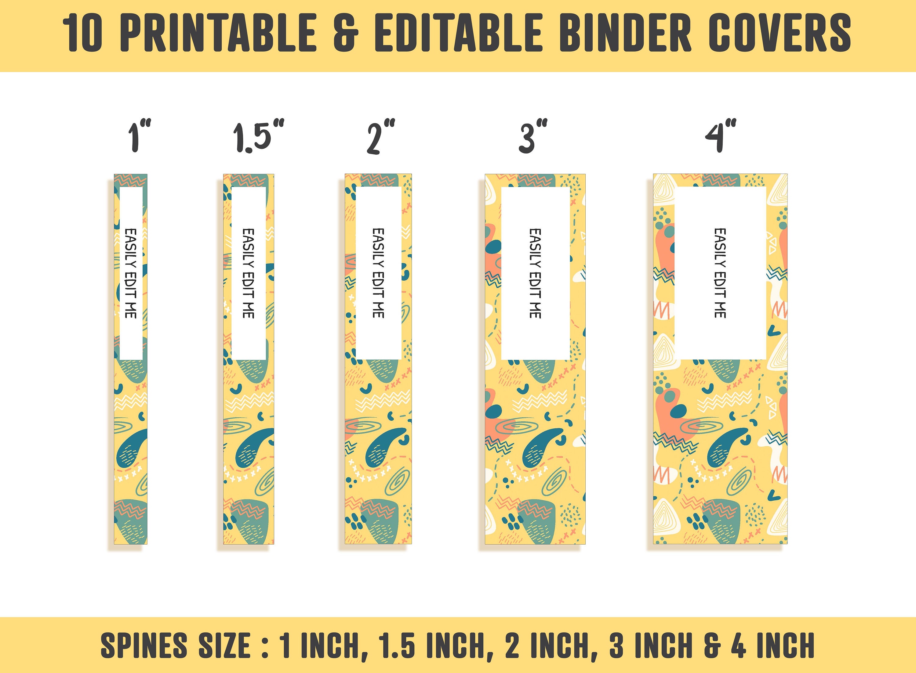 Abstract Planner Cover 10 Printable & Editable Binder - Etsy