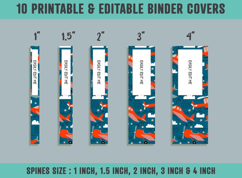 Vehicle Binder Template, 10 Printable & Editable Binder Coversspines ...