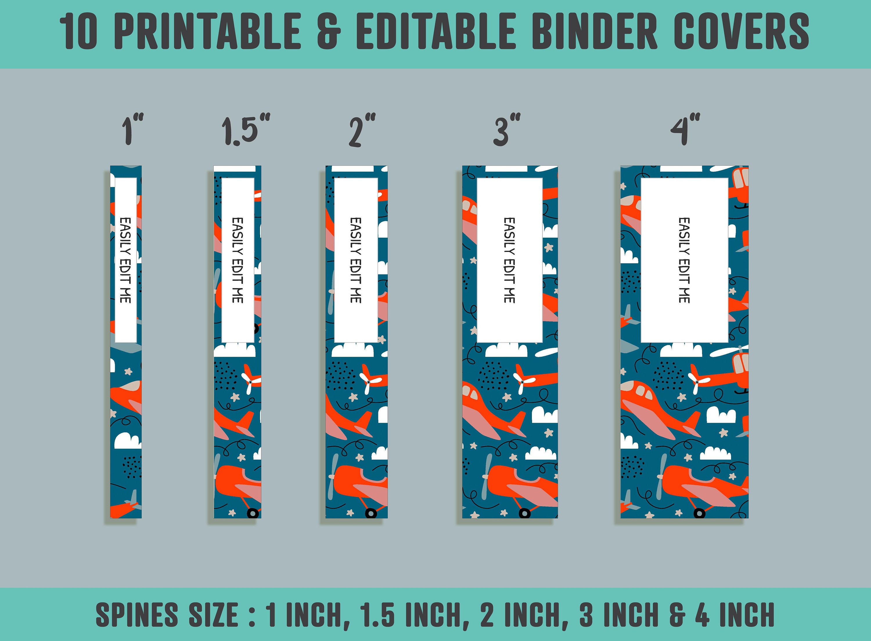 Vehicle Binder Template, 10 Printable & Editable Binder Coversspines ...