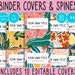 10 Editable Abstract Floral Binder Covers, Includes 1, 1.5, 2" Spines ...