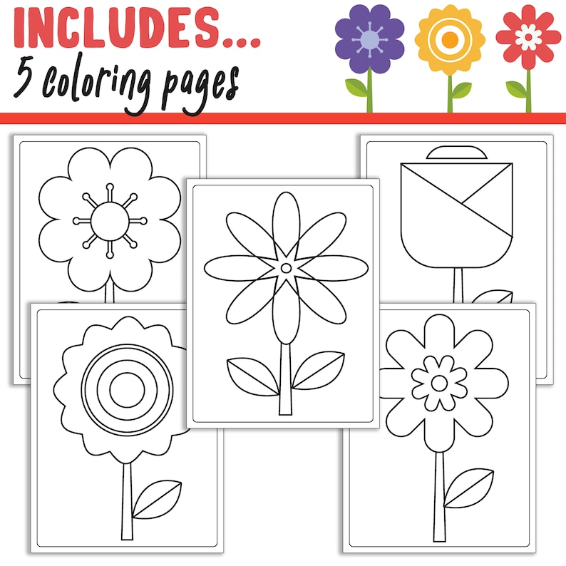 How to Draw Flowers, Directed Drawing Step by Step Tutorial, Includes 5 ...