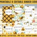 Honey Bee Binder Cover, 10 Printable & Editable Binder Covers + Spines ...