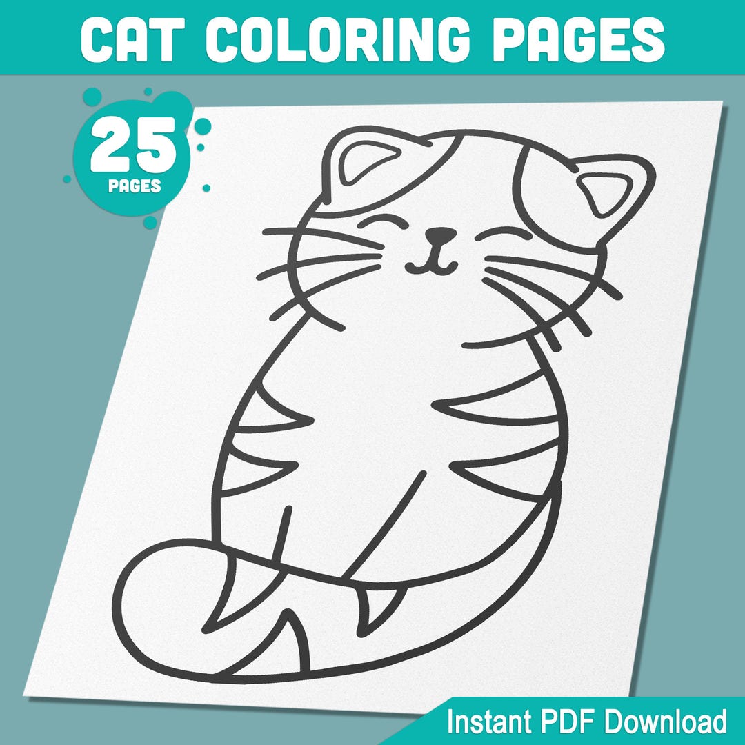 Cat Coloring Pages: 25 Fun Coloring Activity Book Designs – Perfect for ...