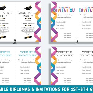 Editable 6th Grade Diploma, 1st to 8th Grade Diploma, Certificate of ...