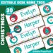 Editable Christmas Desk Name Tags for Students: 30 Festive Designs With ...