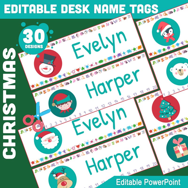Christmas Name Tag - Etsy