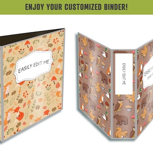 Autumn Patterns With Flowers and Animals Binder Cover, 10 Printable ...