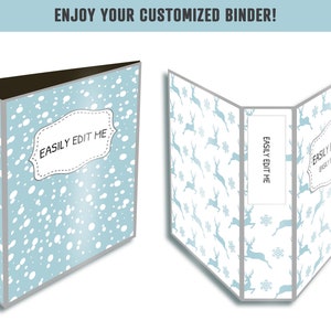 Holiday Planner Cover, 10 Editable Binder Covers and Spines Winter ...