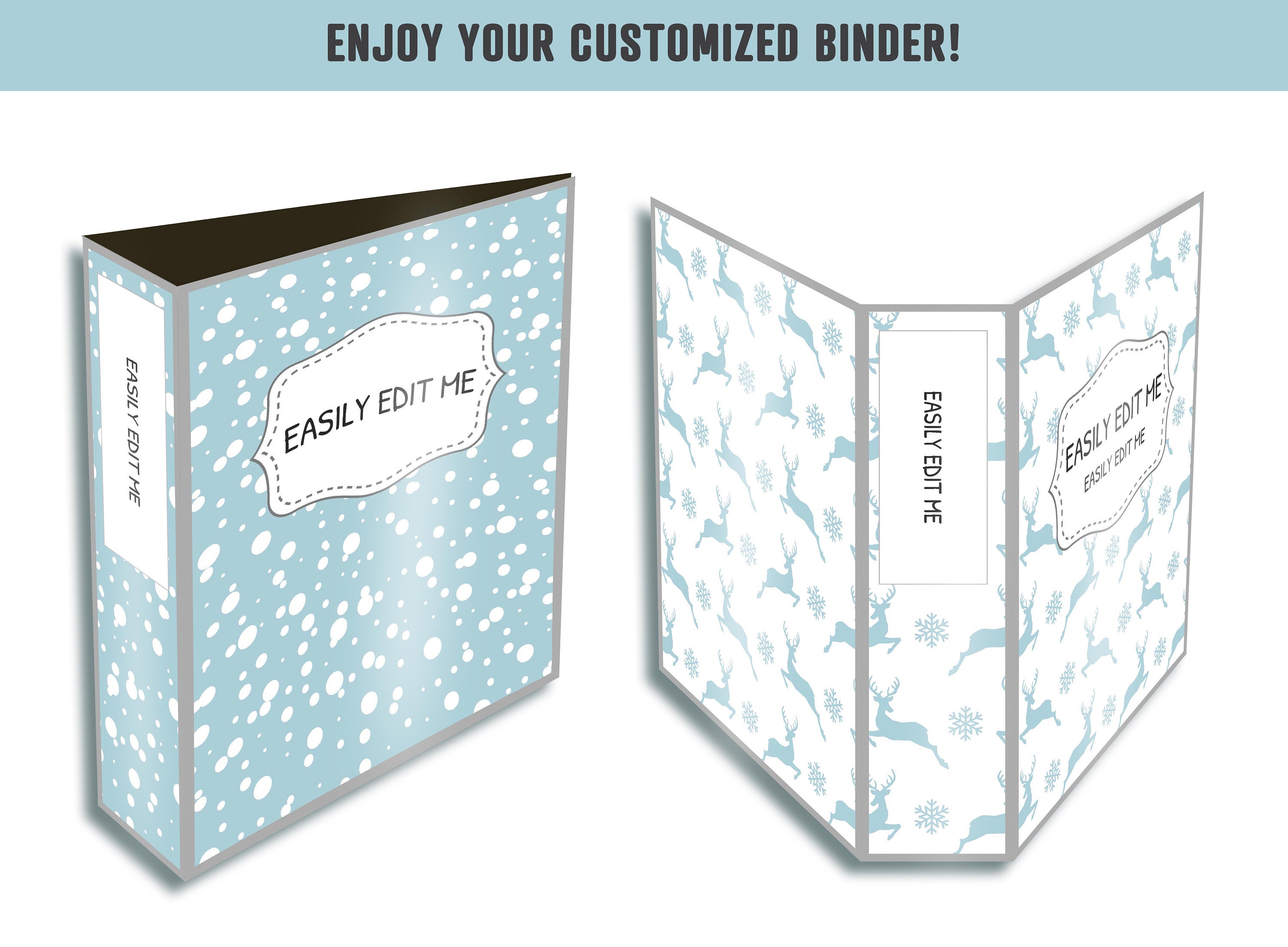 Holiday Planner Cover 10 Editable Binder Covers and Spines - Etsy