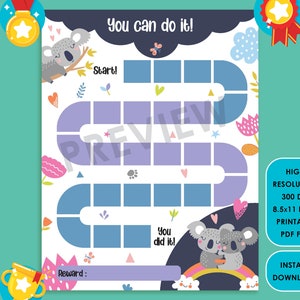 Printable Llama & Koala Reward Chart for Kids, Adorable Behavior ...