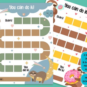 Printable Sloth Reward Chart for Kids, Adorable Sloth in the Sky With ...