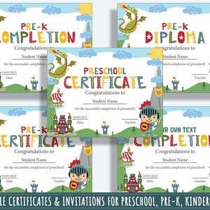 37 Editable Pages of Knight and Dragon-themed Diplomas, Certificates ...
