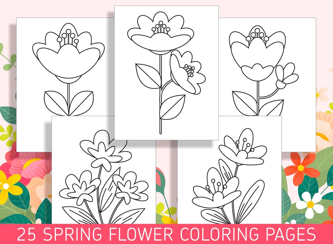 Spring Into Color: 25 Flower Coloring Sheets for Preschool and ...