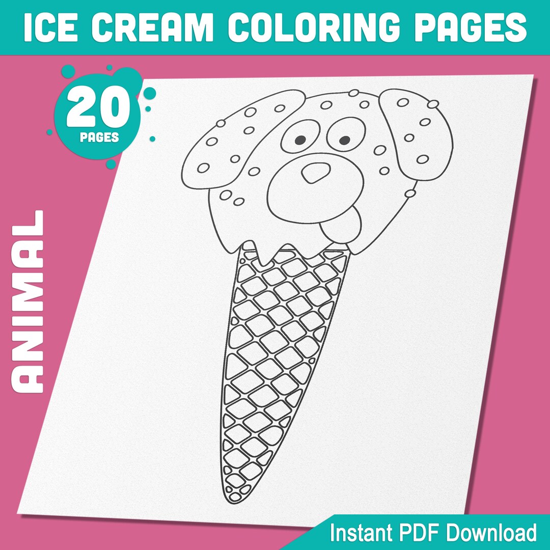 Ice Cream Animals Coloring Pages: 20 Fun Designs for Preschool ...