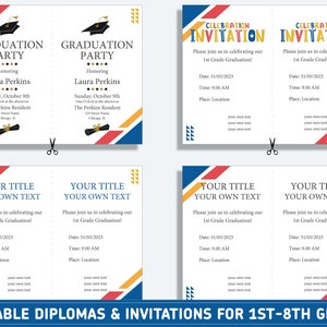 Editable 4th Grade Awards, 1st to 8th Grade Diploma, Certificate of ...