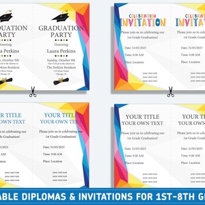 Editable 7th Grade Diploma, 1st to 8th Grade Diploma, Certificate of ...