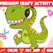 Cute Dinosaur Craft Activity - Color, Cut, and Glue for Prek to 2nd ...