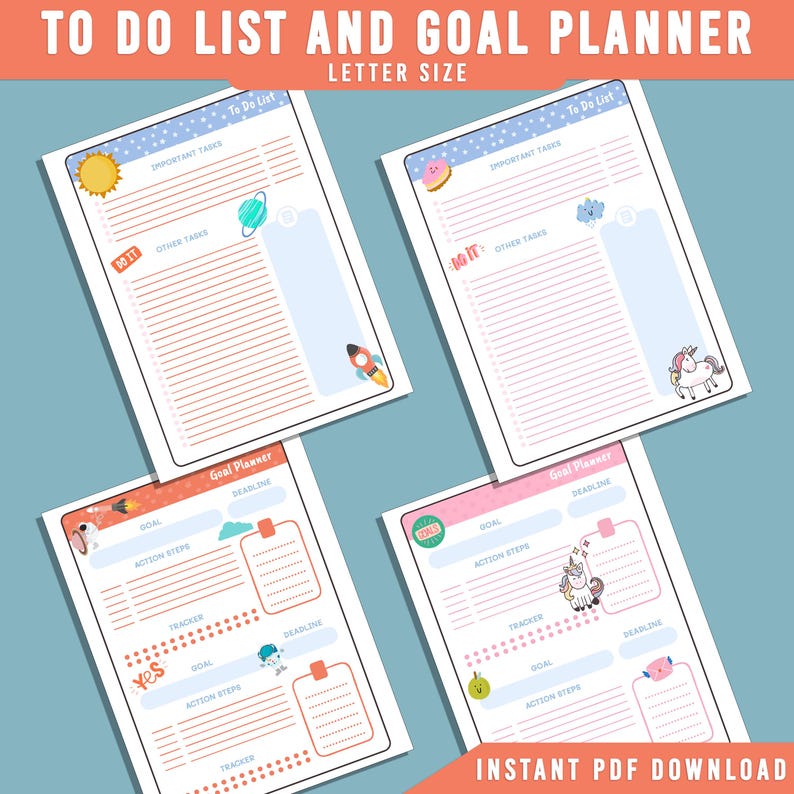2026 Planner for Kids: Printable Boys & Girls Planner With Daily ...
