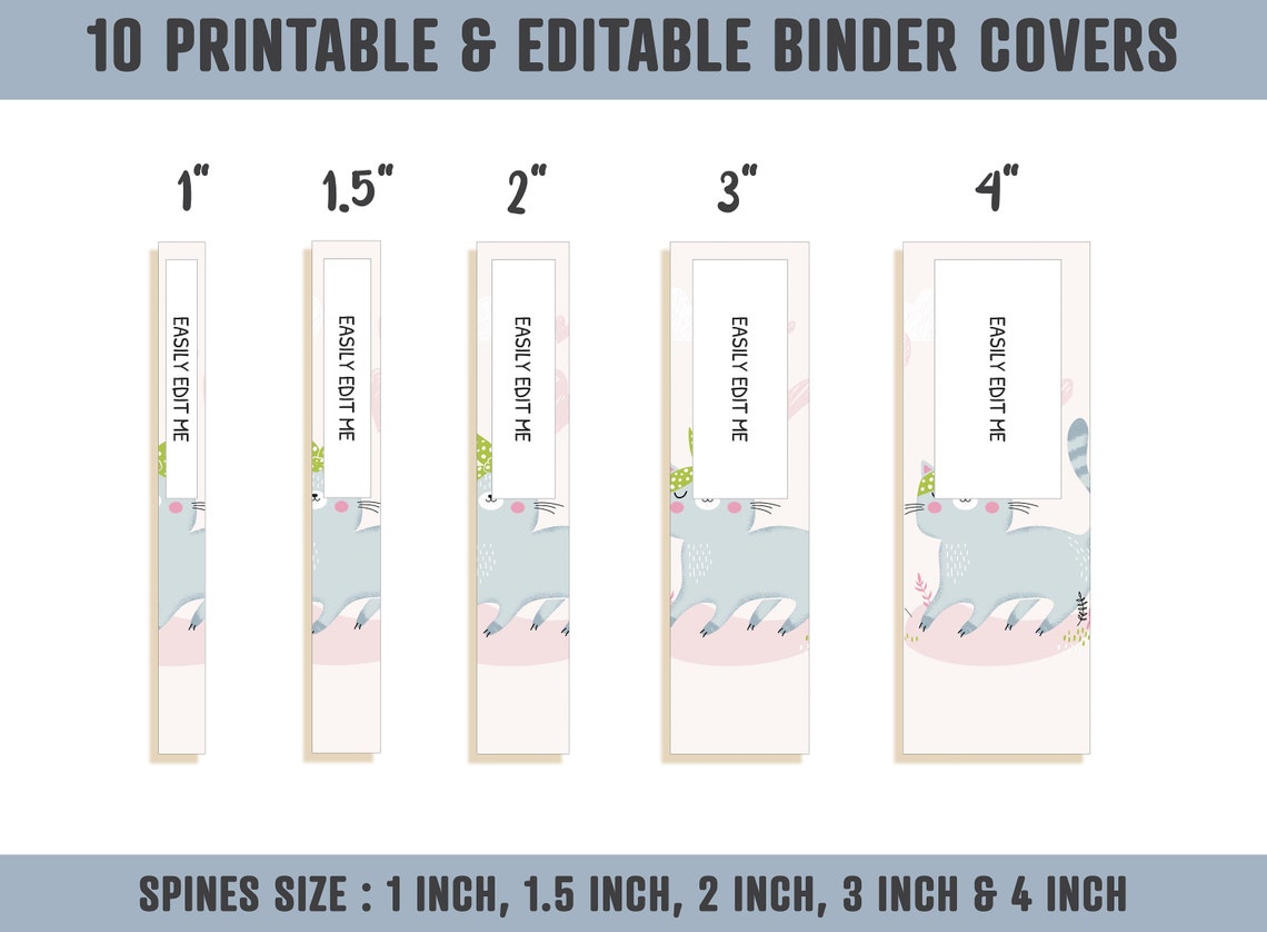 Animal Binder Cover 10 Printable/editable Coversspines - Etsy