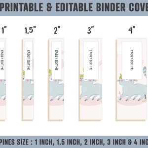 Animal Binder Cover, 10 Printable/editable Covers+spines, Binder Insert ...