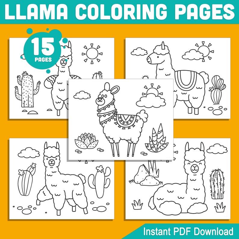 15 Simple Llama Coloring Pages for Kids Perfect for Preschool ...
