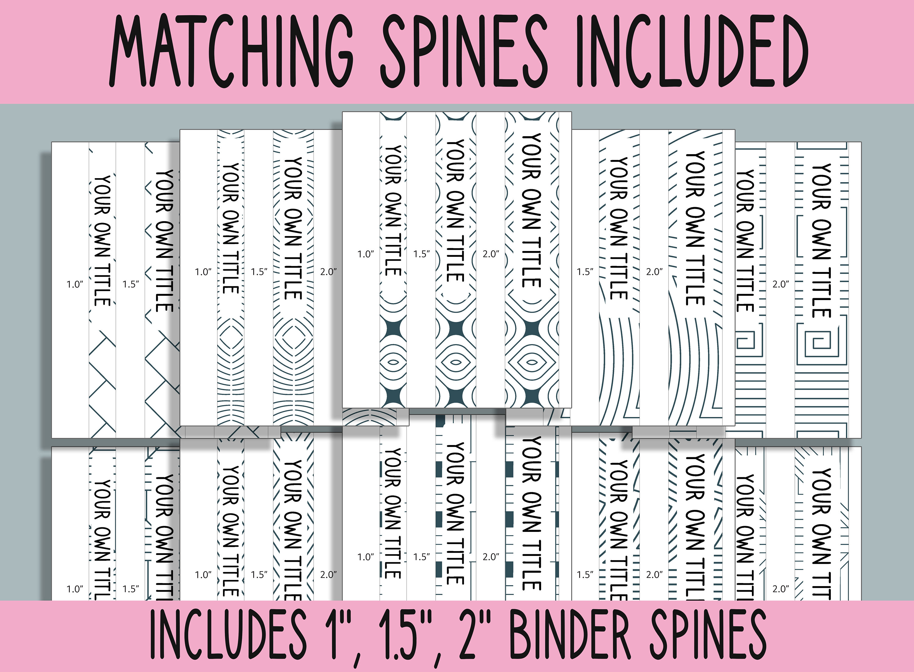 10 Editable Abstract Line Binder Covers Includes 1 - Etsy