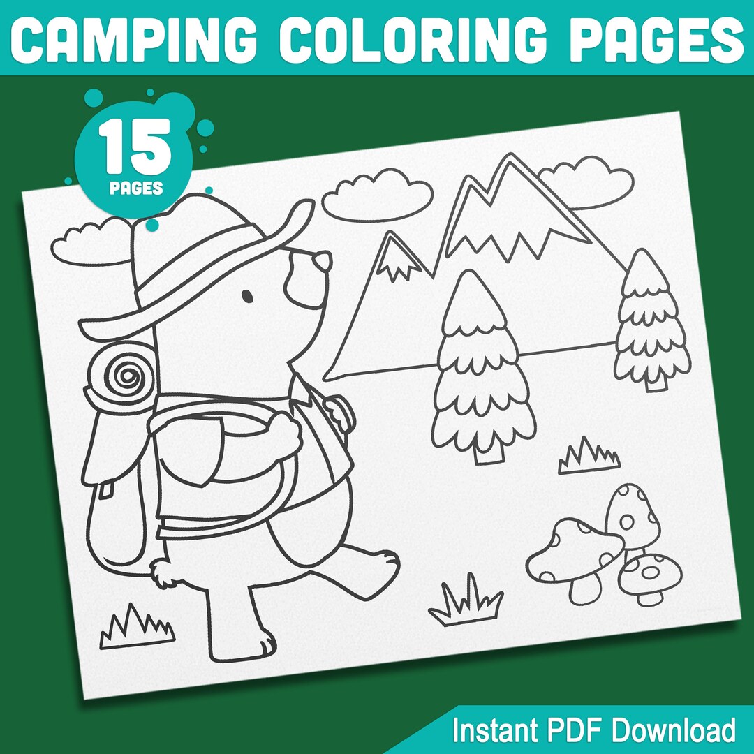 Camping Coloring Pages: 15 Fun Coloring Book Designs – Perfect for ...