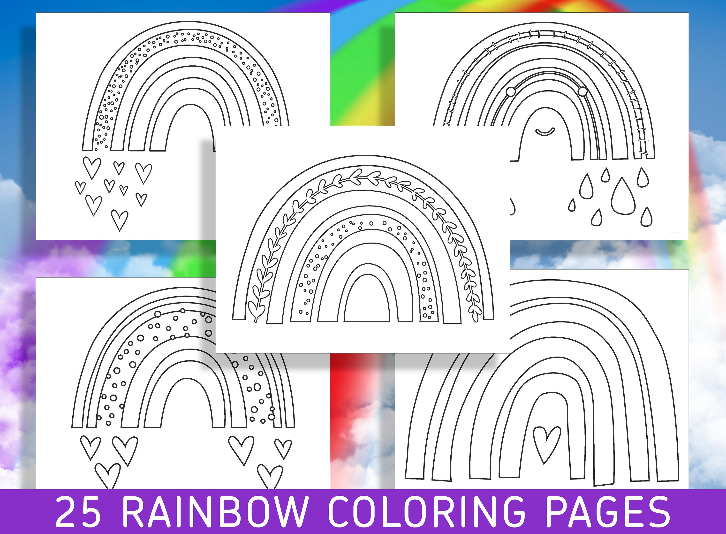25 Delightful Rainbow Coloring Pages for Kids Perfect for Preschool ...