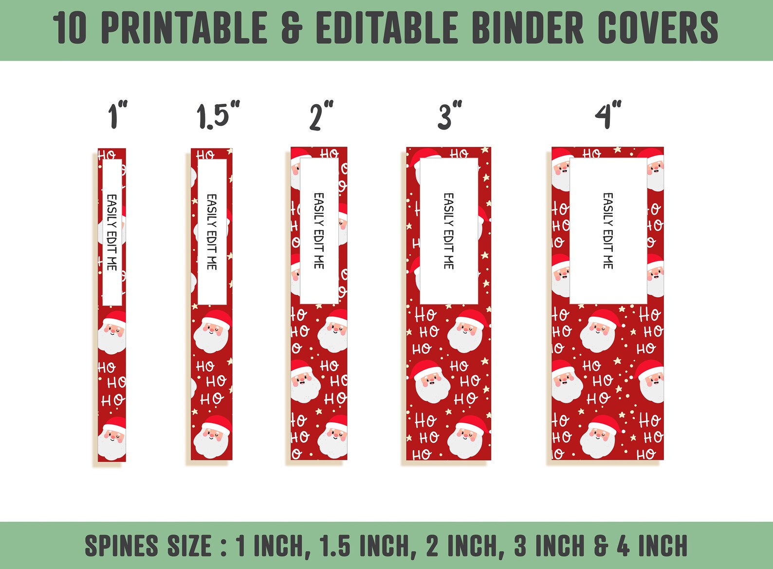 Christmas Planner Cover, 10 Printable & Editable Binder Coversspines ...