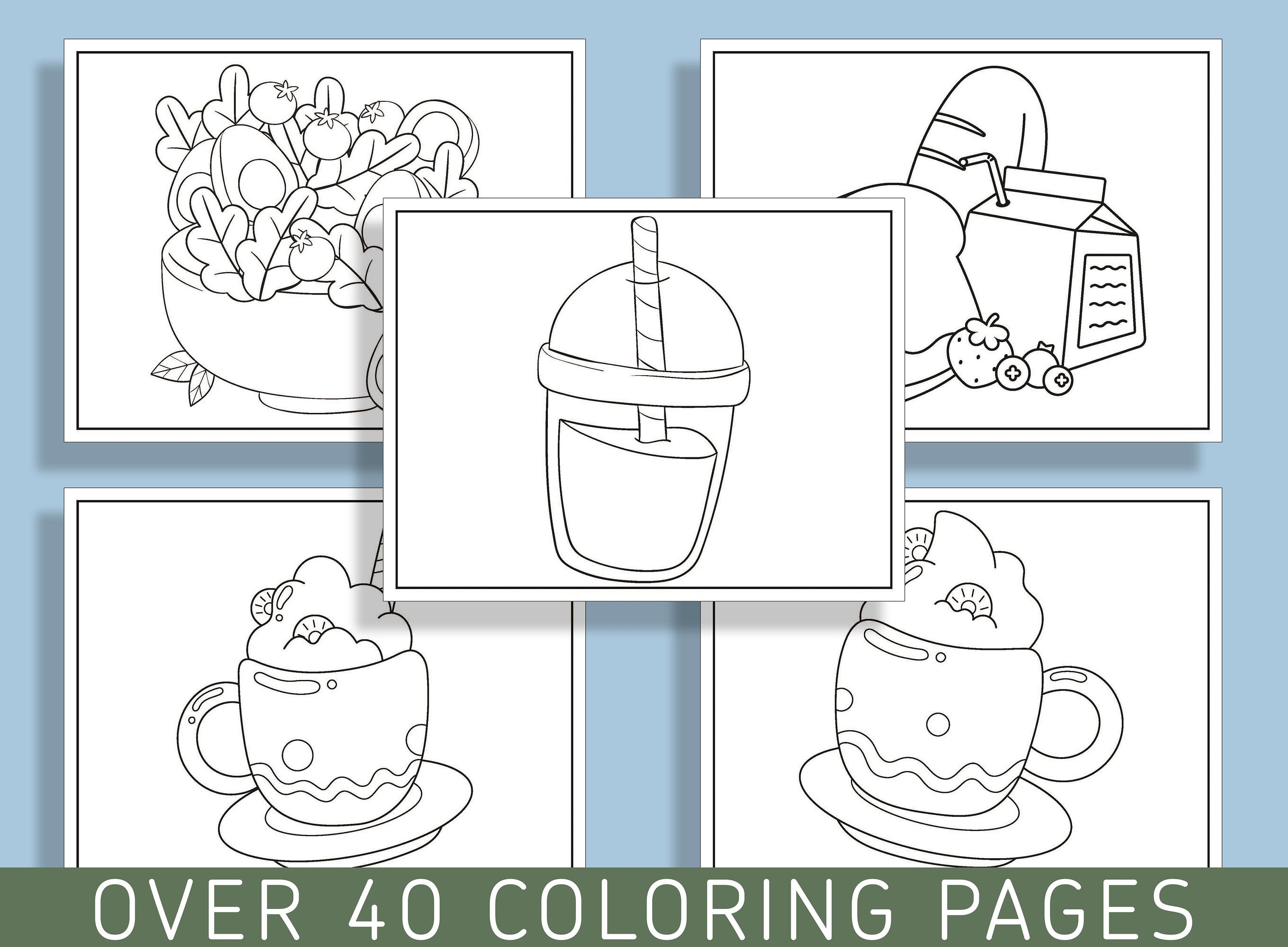 Make Learning Fun With 40 Printable Food Coloring Pages - Etsy
