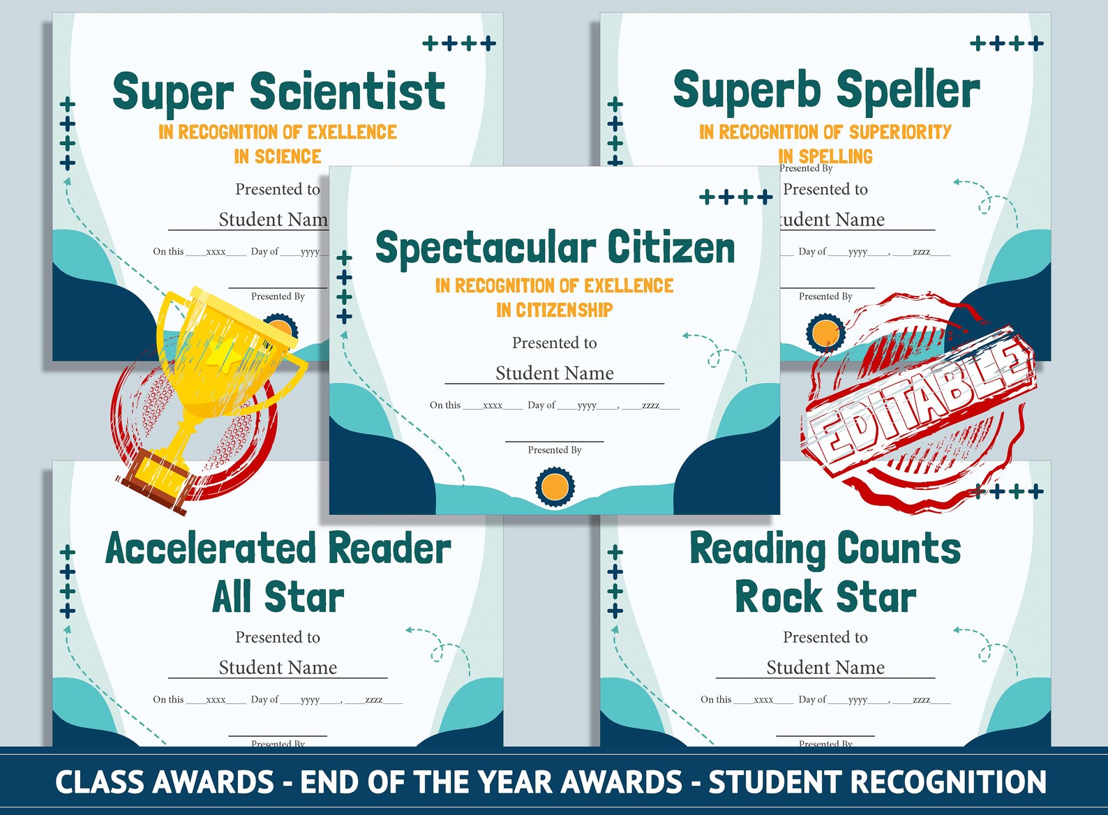 Editable Annual Awards End of the Year Activities End of - Etsy