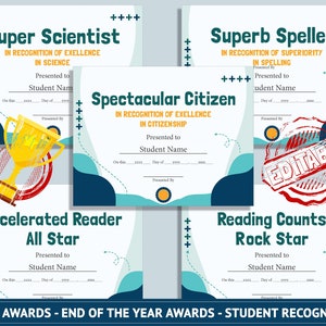 Editable Annual Awards, End of the Year Activities, End of School Year ...