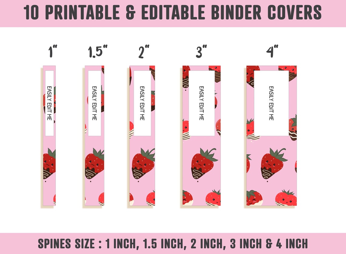 Food Binder Cover, 10 Printable & Editable Covers+spines Binder Insert ...