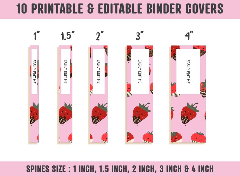 Food Binder Cover, 10 Printable & Editable Covers+spines Binder Insert ...
