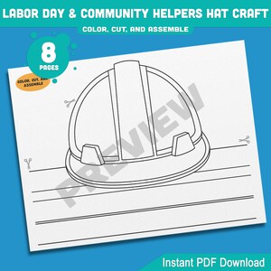 Labor Day & Community Helpers Hat Craft, Printable Paper Crowns ...