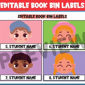 Editable Book Bin Numbers & Labels: 16 Customizable Designs for Perfect ...