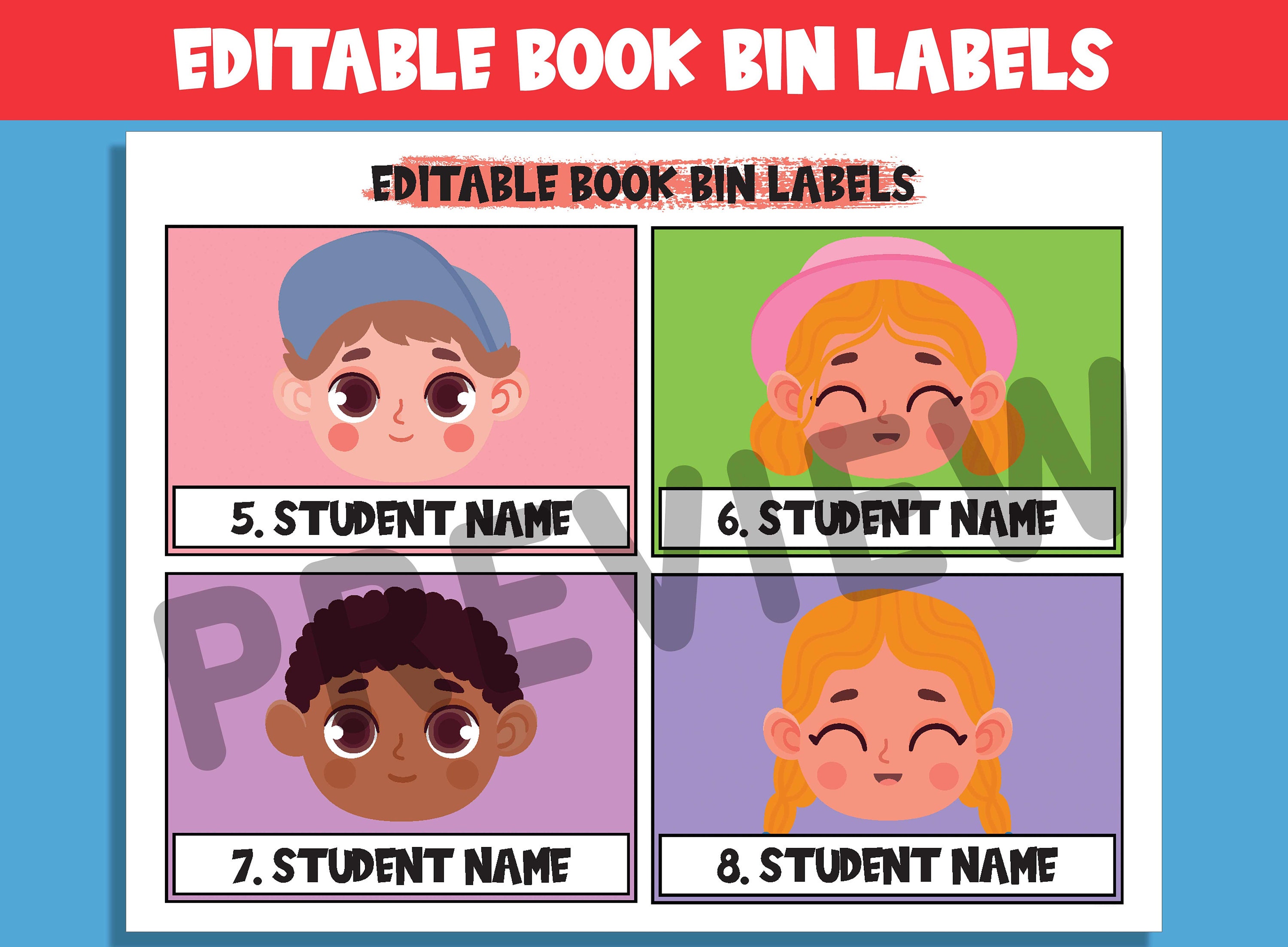 Editable Book Bin Numbers & Labels: 16 Customizable Designs for Perfect ...