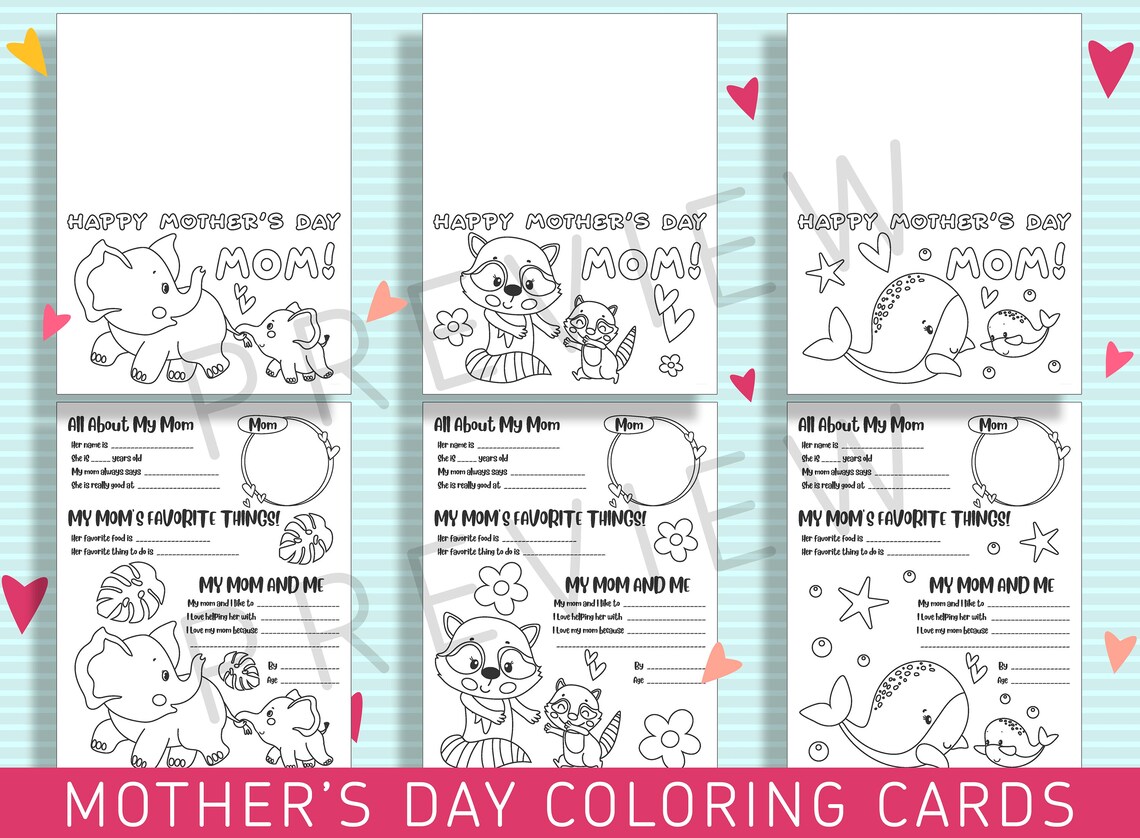 Color Your Love for Mom: Printable Mother's Day Coloring - Etsy