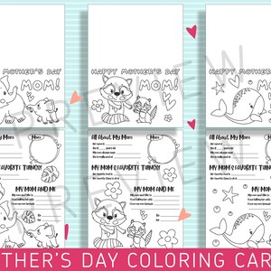 Color Your Love for Mom: Printable Mother's Day Coloring Cards, 6 ...