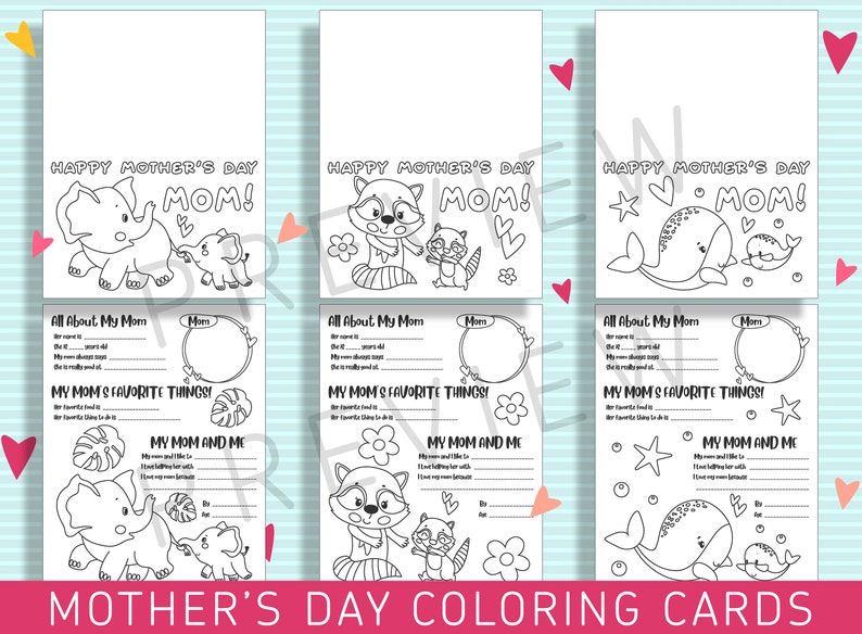Color Your Love for Mom: Printable Mother's Day Coloring - Etsy