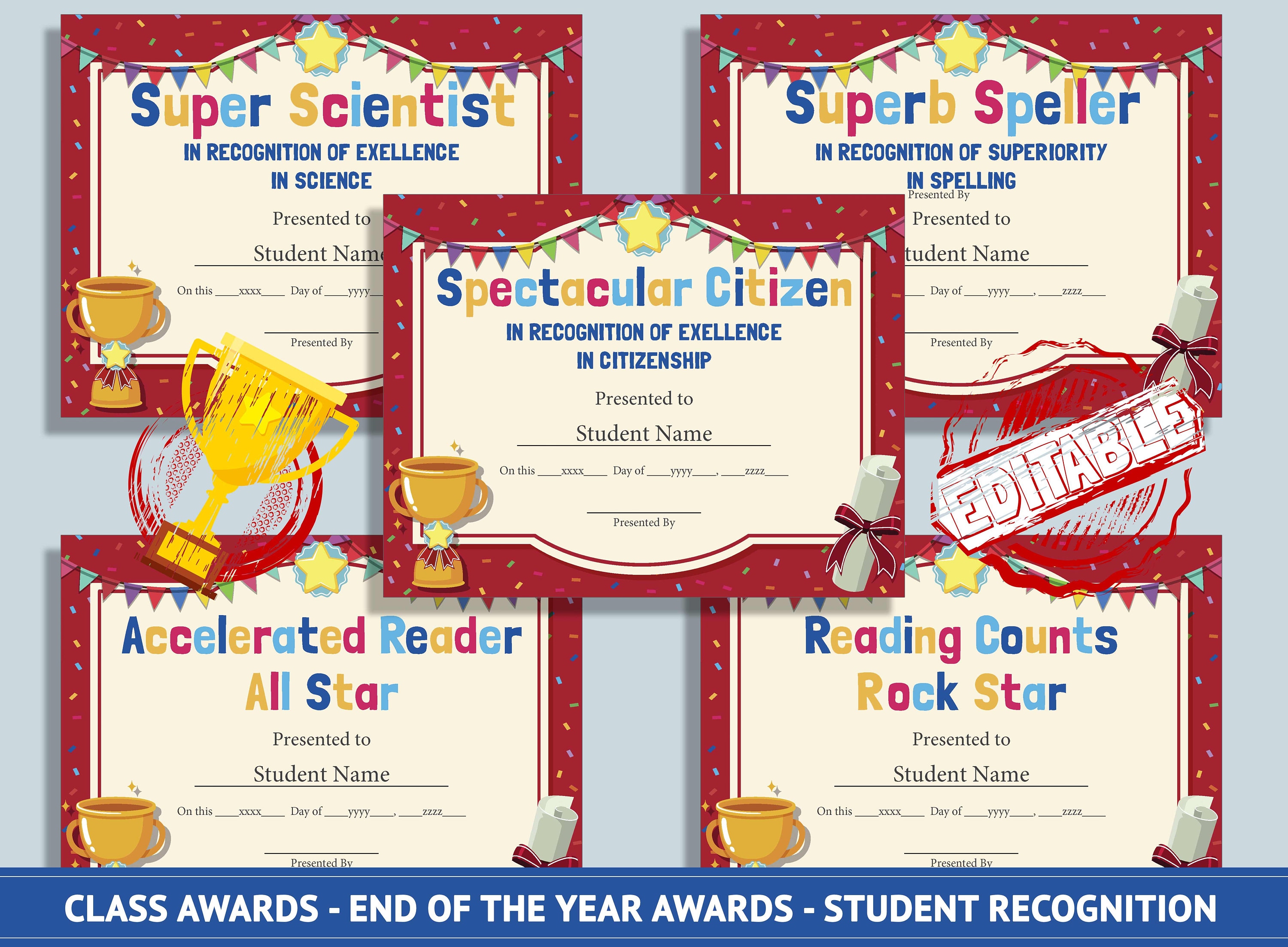 Editable Class Superlatives Awards, End of the Year Classroom Awards ...